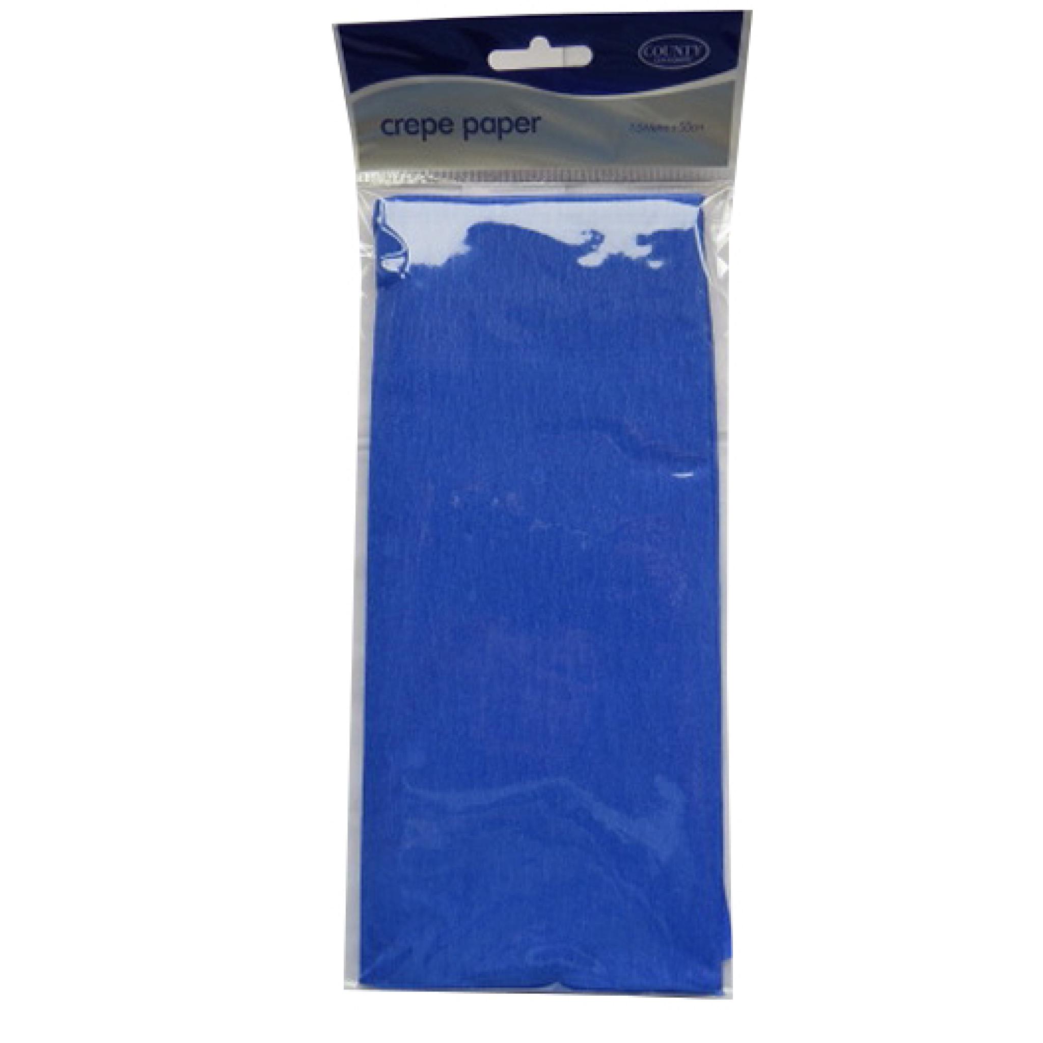 Blue Crepe Paper Long Folded 1.5m x 50cm | Party Party